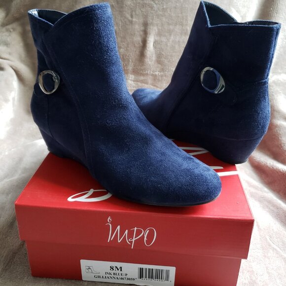 Impo | Shoes | Impo Gilliana Ink Blue Suede Bootie 8 M | Poshmark